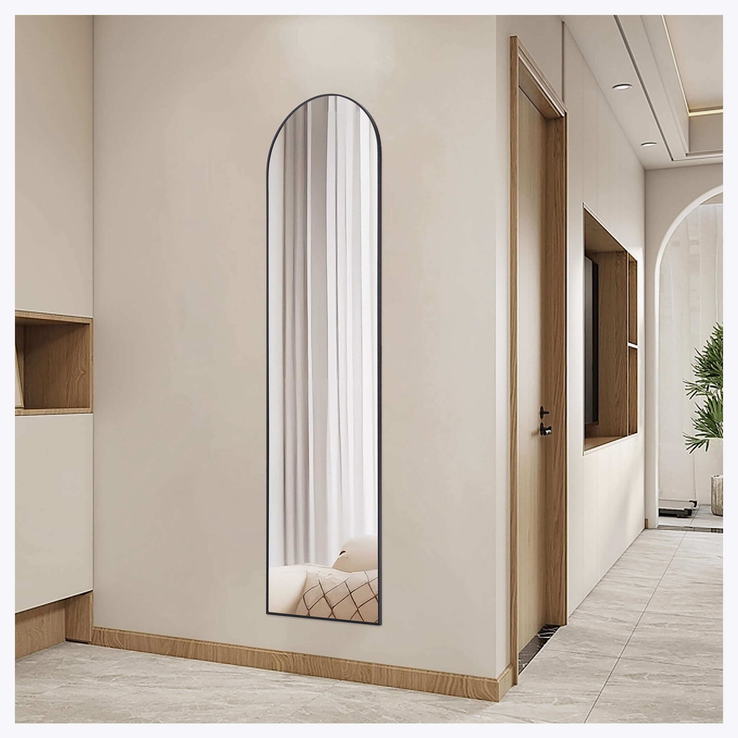 Mercer41 Floor Standing Mirror, Wall Mirror with Stand Aluminum Alloy ...