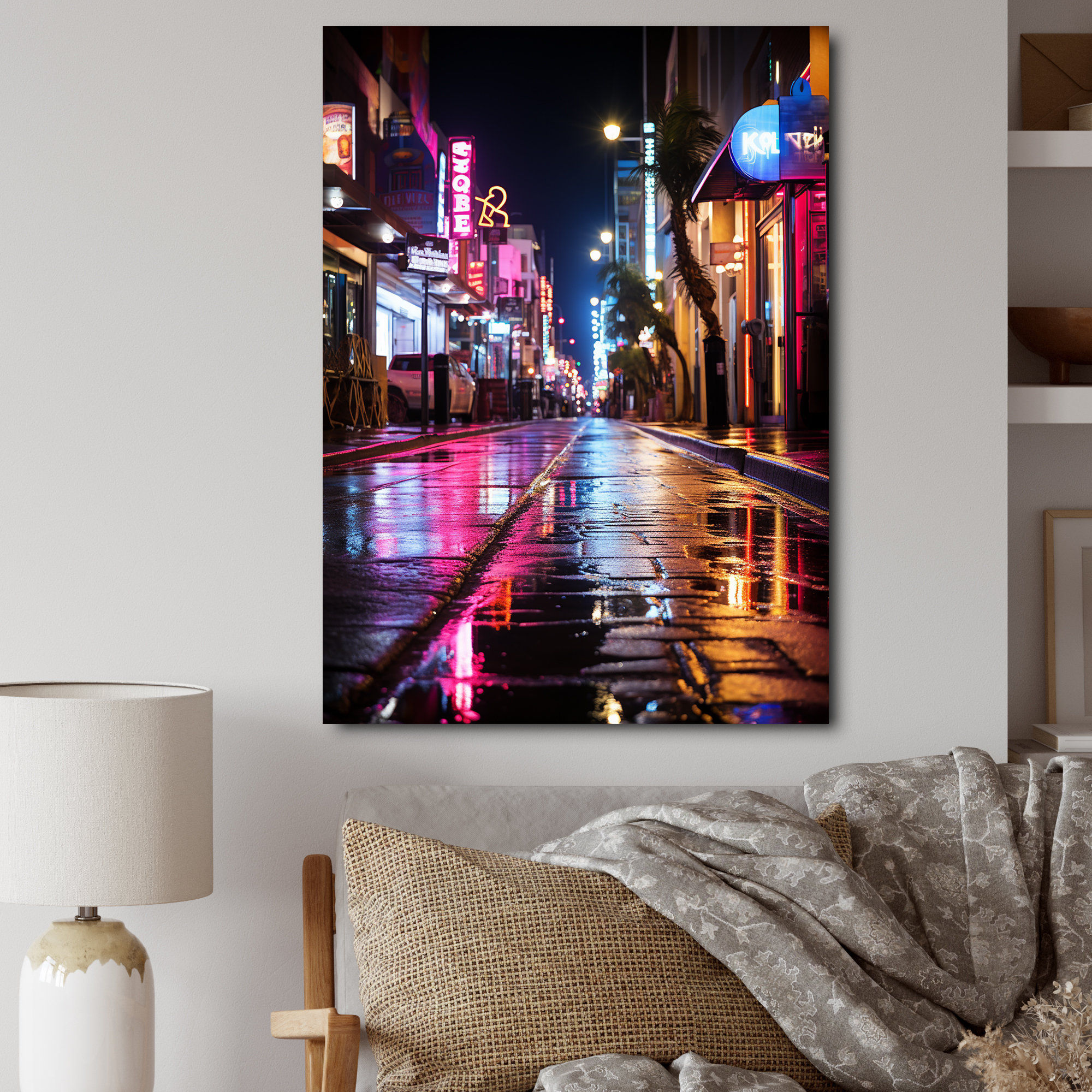 Red Barrel Studio® Pink Miami Nightlife Rhythm I On Canvas Print | Wayfair