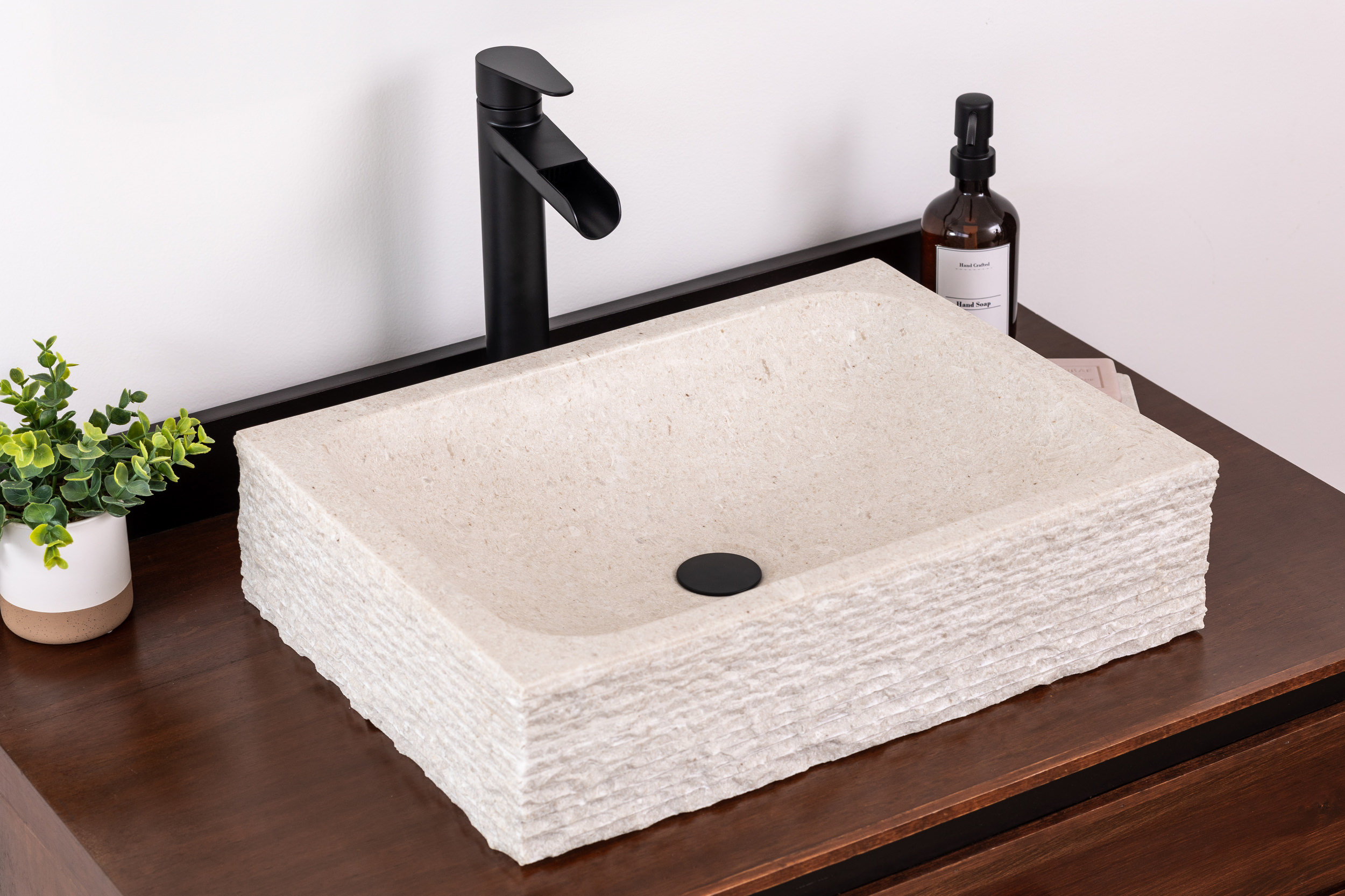 Laguna Marble Rustic Stone Rectangular Vessel Bathroom Sink & Reviews ...