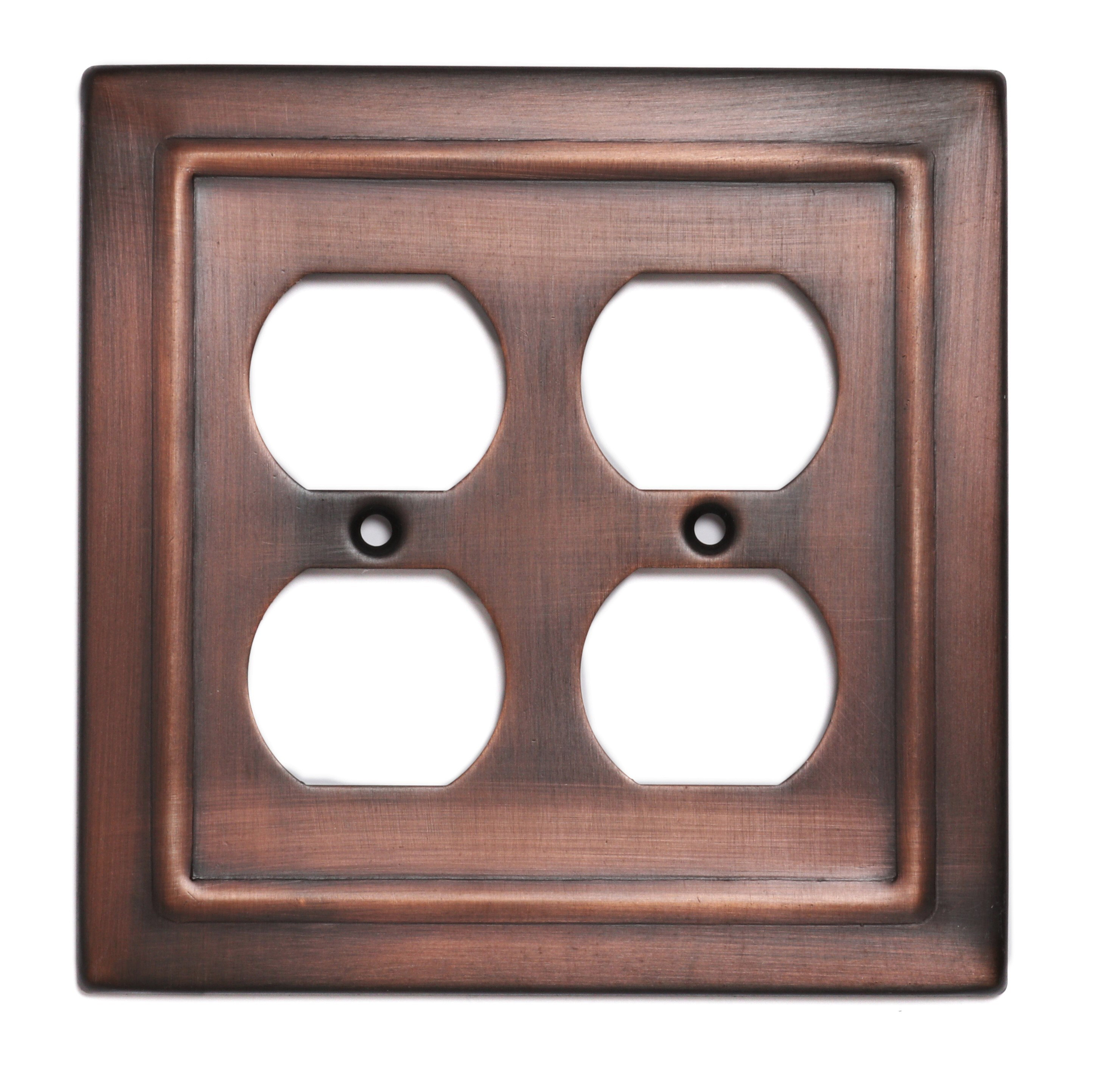 Monarch Abode Metal Architectural 2-Gang Duplex Outlet Wall Plate ...