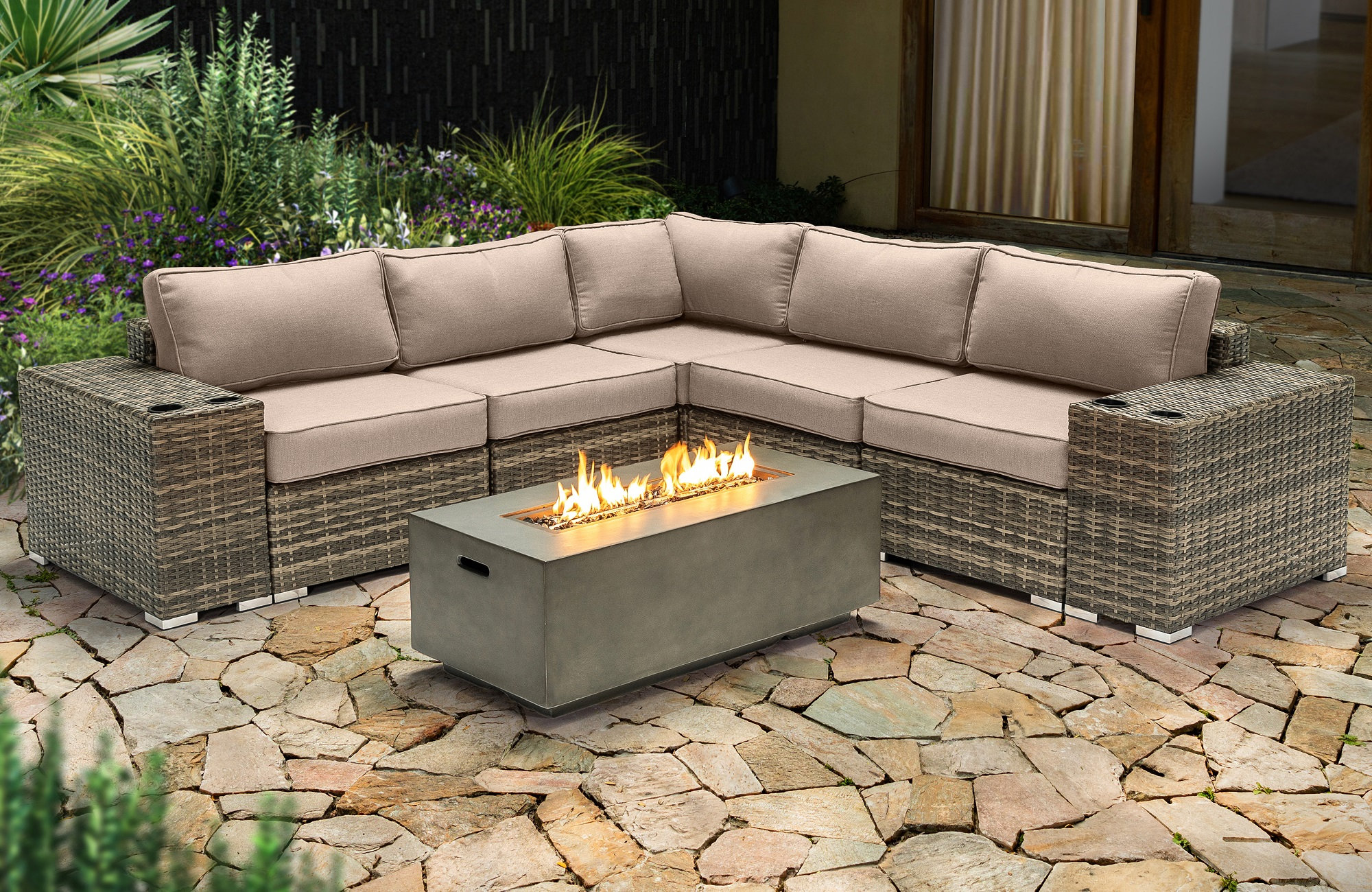 Latitude Run® Lsi Fully Assembled 8 Pieces Sectional Seating Group With ...