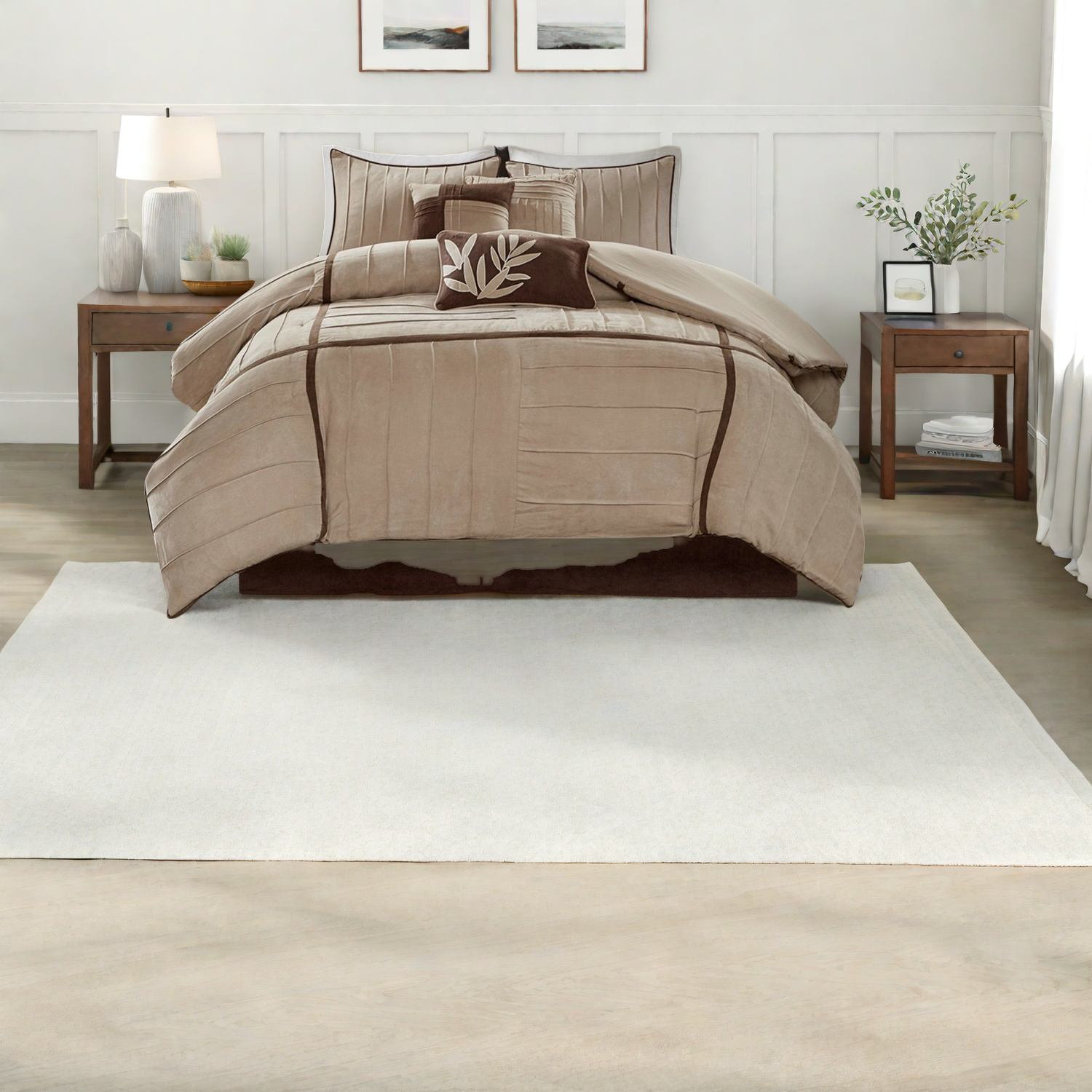 DORROM Elegant Faux Suede Bedding Sets, Polyester Material, Relaxed ...