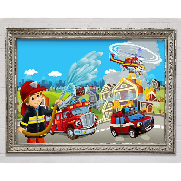 Isabelle & Max Fireman Rescue - Single Picture Frame Print | Wayfair.co.uk