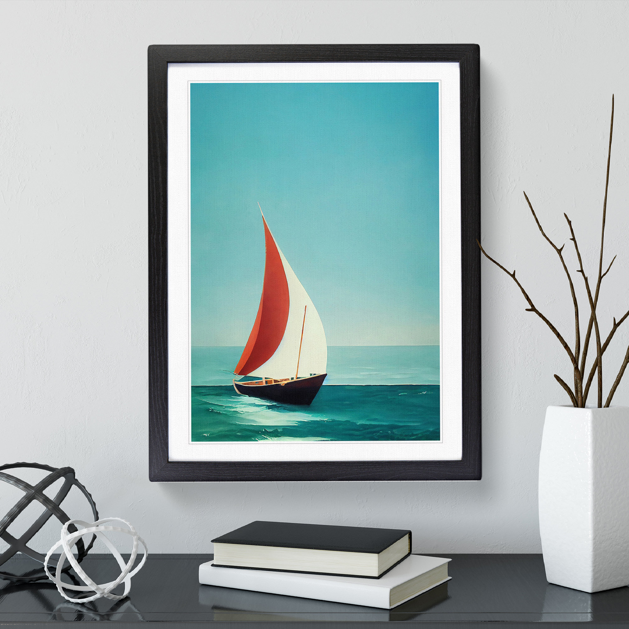 Breakwater Bay Wonderful Sailing Boat - Picture Frame Graphic Art ...