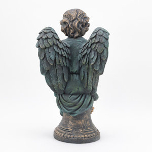 Trinx Sitting and Praying Child Angel Magnesium Garden Statue | Wayfair