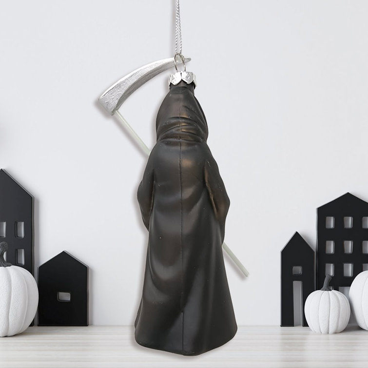 The Holiday Aisle® Grim Reaper Horror Glass Ornament, Spooky Halloween ...