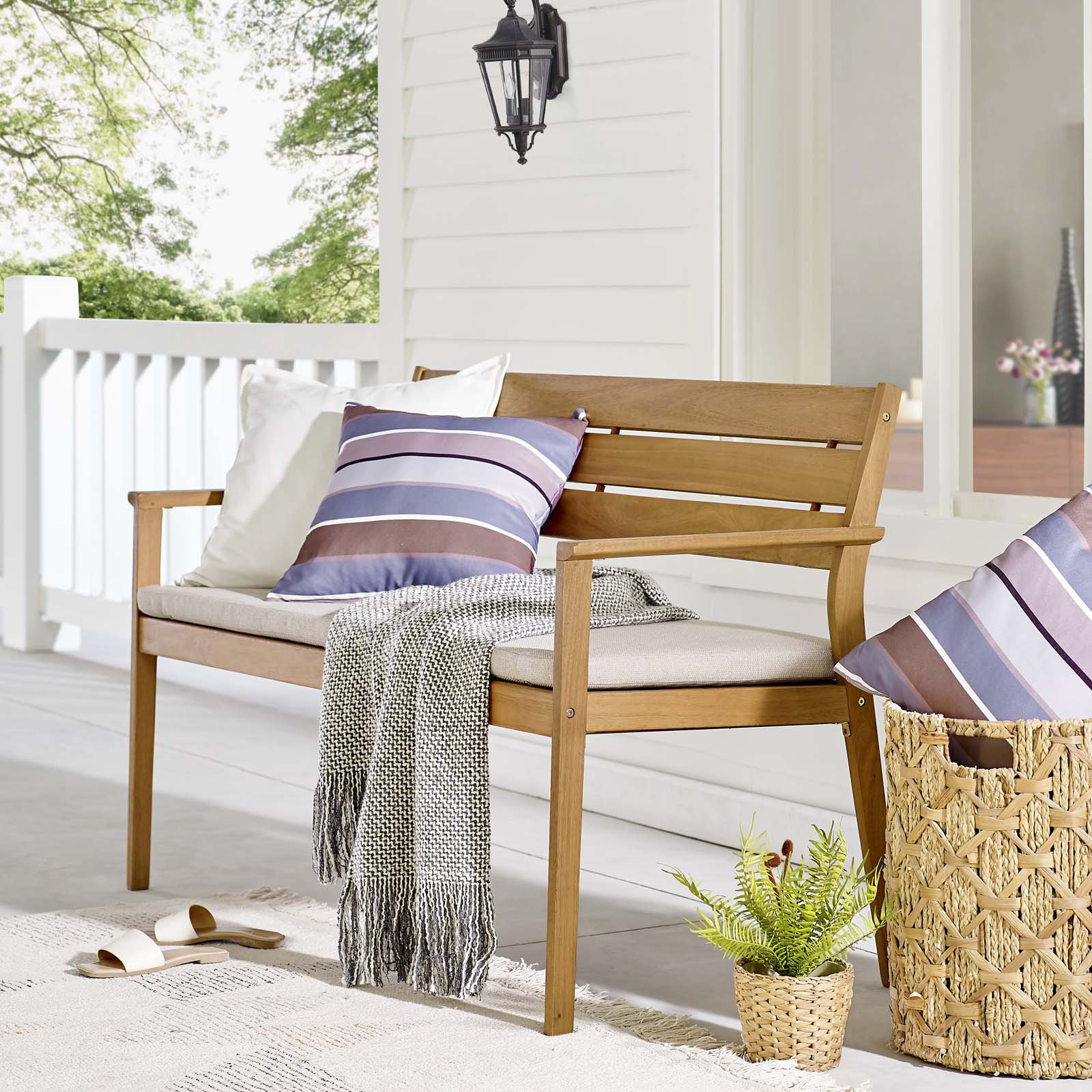 Modway Viewscape Outdoor Patio Ash Wood Loveseat by Modway | Wayfair