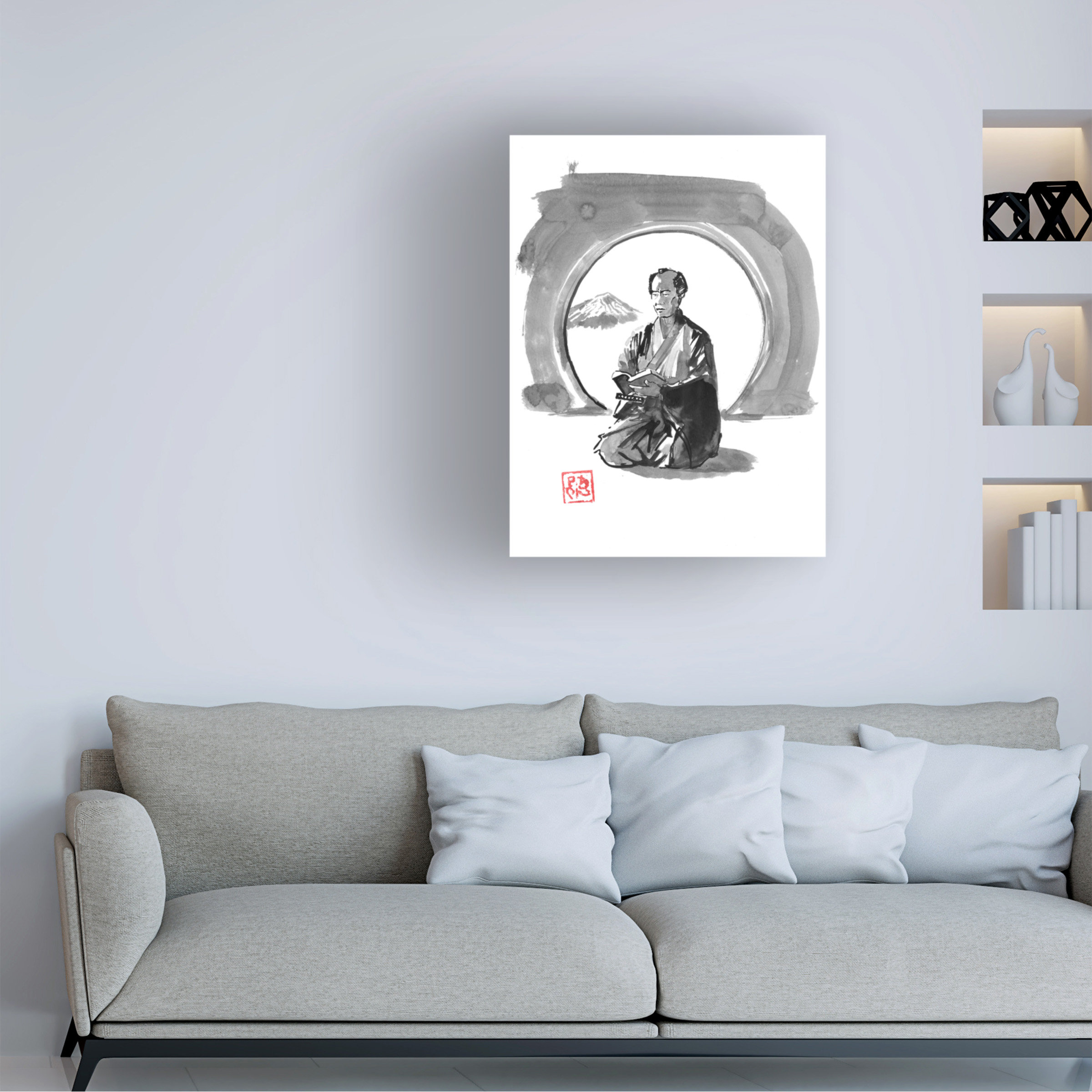 Trademark Fine Art Péchane Samurai Reading Canvas Art | Wayfair