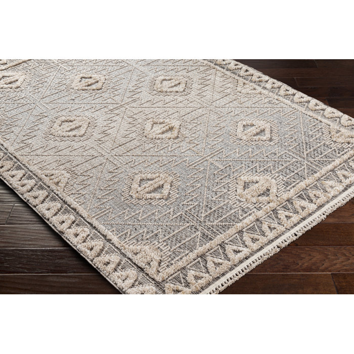 The Twillery Co.® Howden Moroccab Gray/Biege Area Rug & Reviews | Wayfair