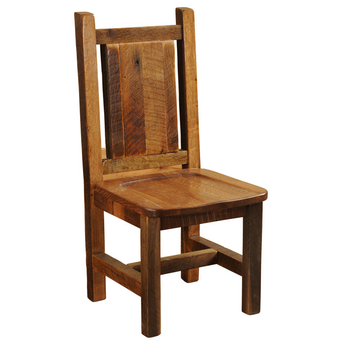 Fireside Lodge Barnwood Solid Wood Solid Back Side Chair | Wayfair