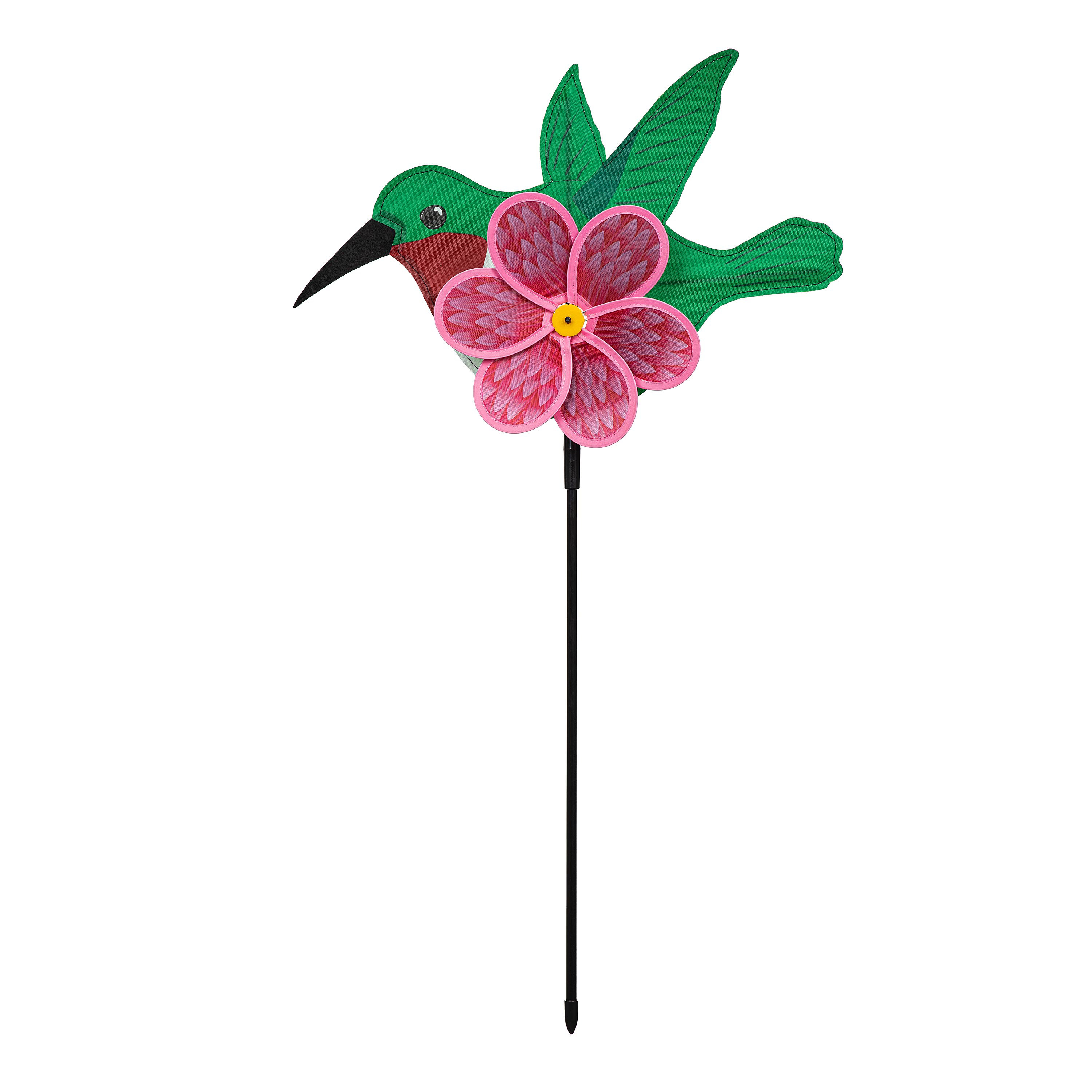 Bayou Breeze Hummingbird and Daisy Pinwheel Spinner | Wayfair