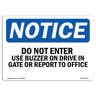 SignMission Do Not Enter Use Buzzer on Drive in Gate Sign | Wayfair