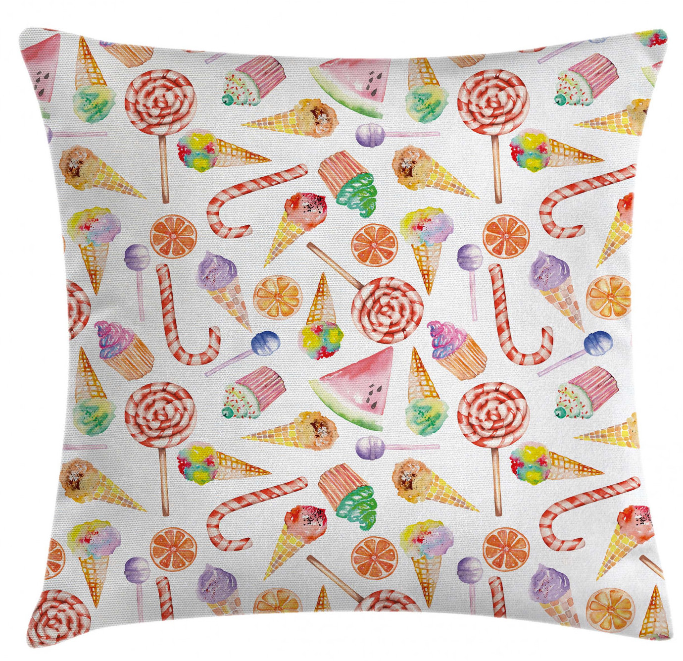 Ambesonne Ice Cream Candy Indoor / Outdoor 26" Throw Pillow CoverIce ...