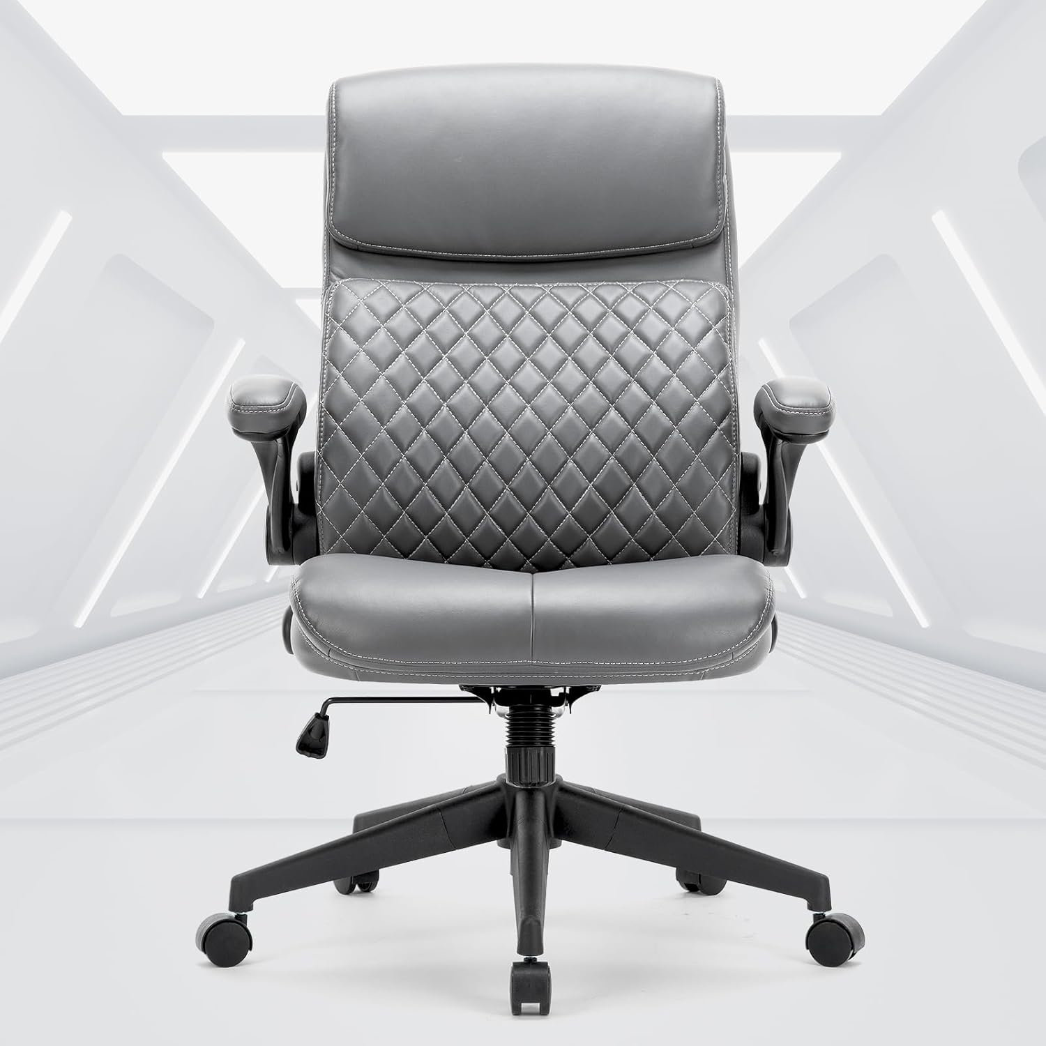 Hokku Designs Ergonomic Leather Desk Chair - Adjustable Executive ...