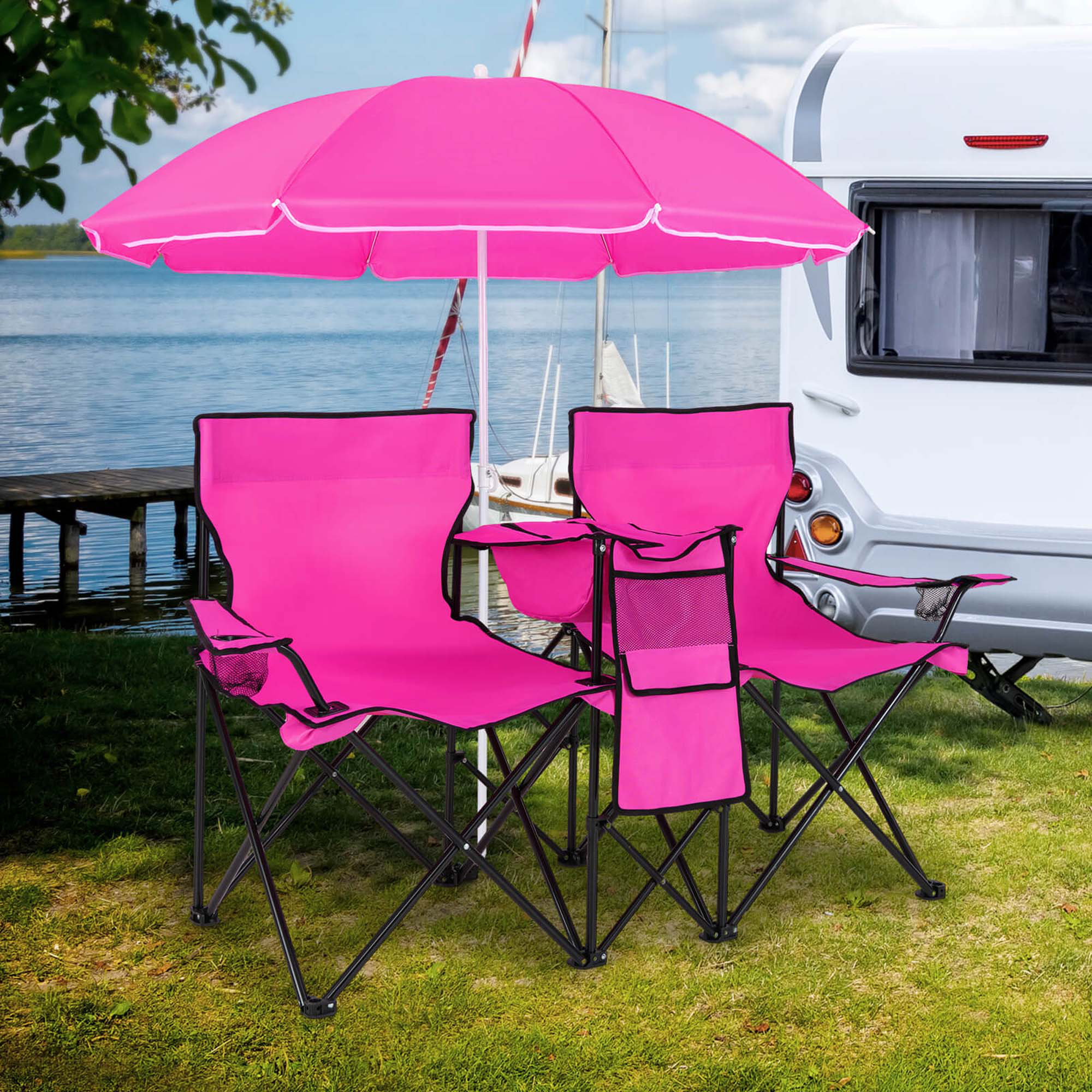 pink camping stool