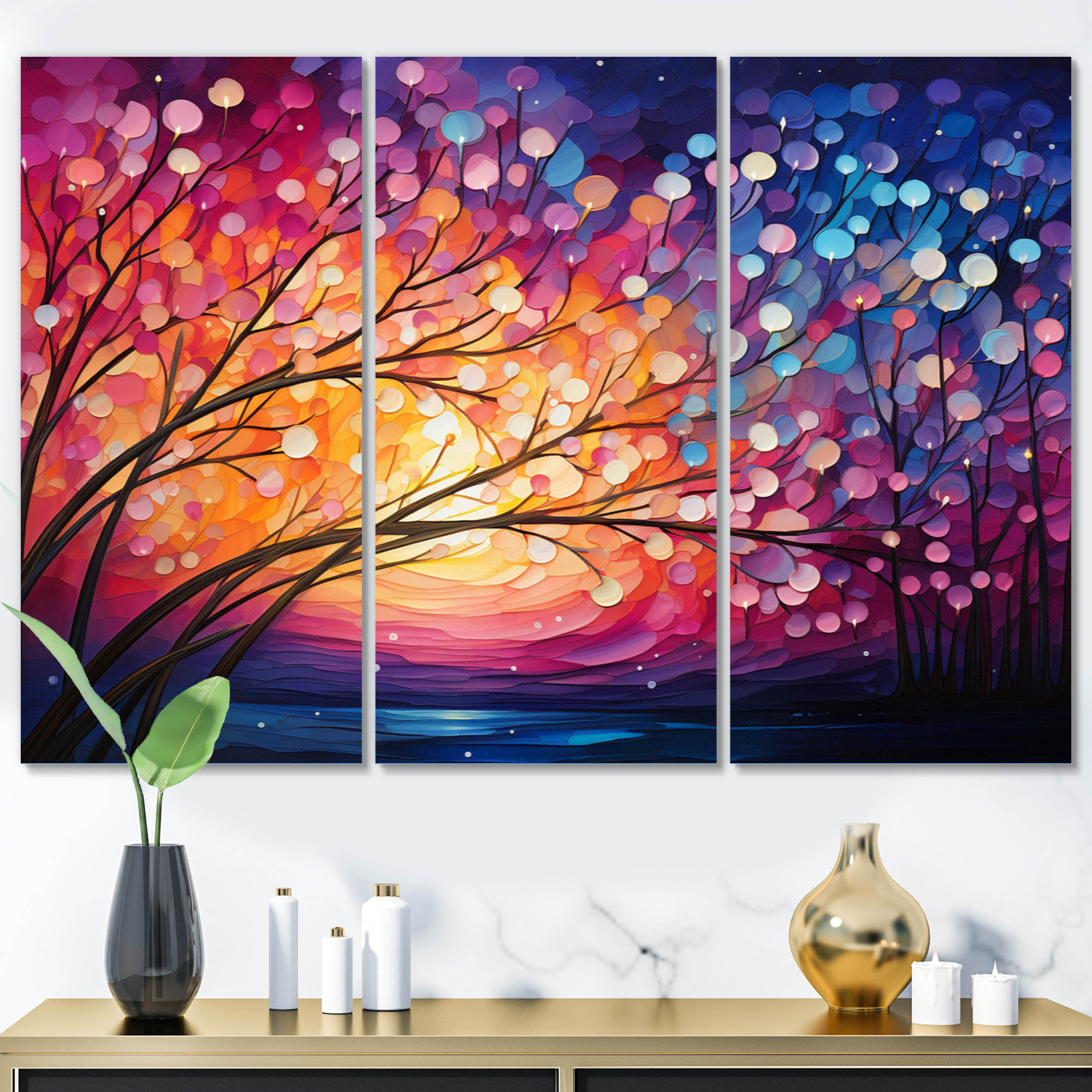 Design Art Hardedge Art Sublime Tree Symmetry III - Modern Metal Wall ...