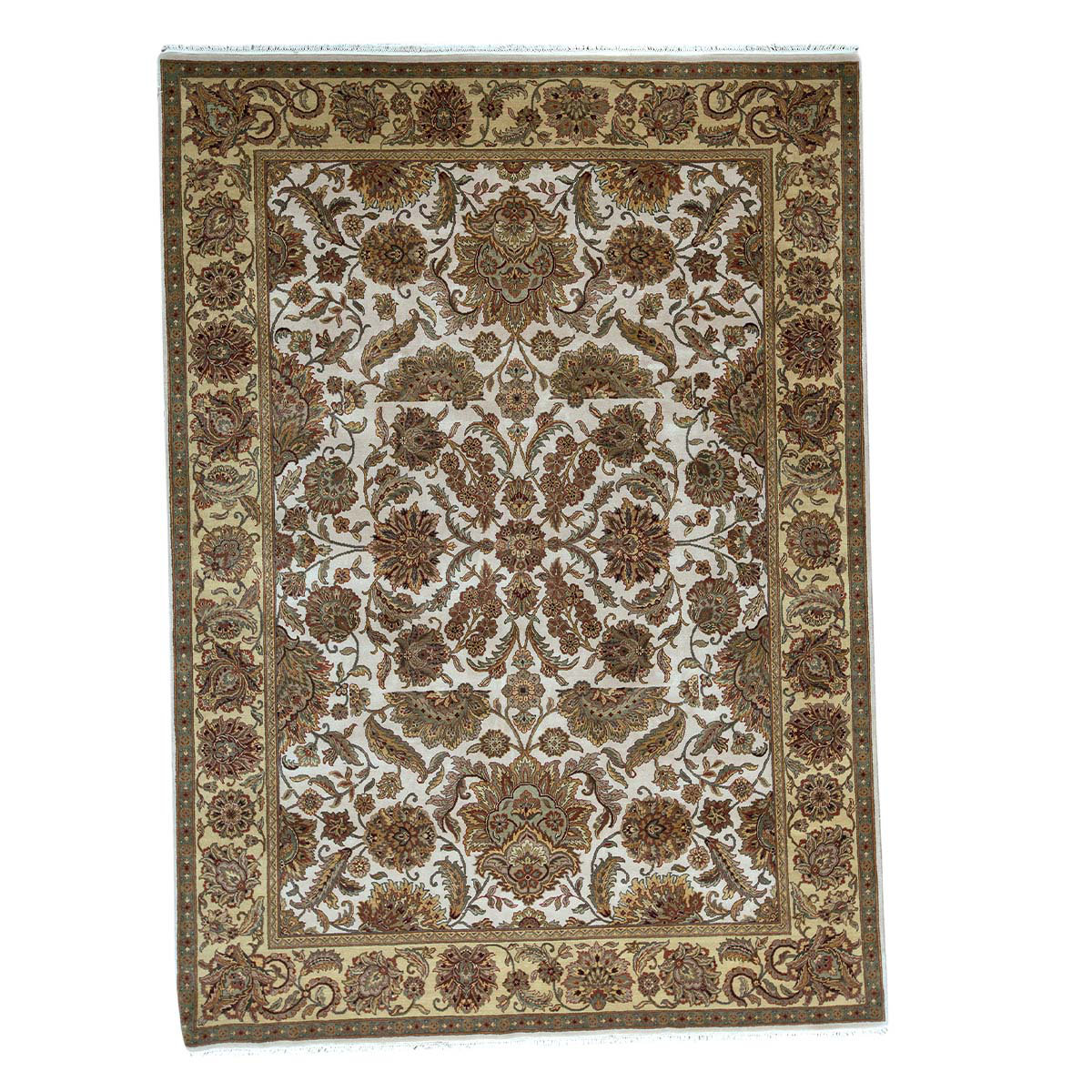Bokara Rug Co., Inc. Hand-Knotted High-Quality Area Rug in White/Brown ...