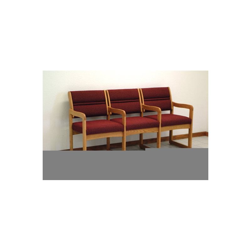 Inbox Zero Nasuh 62.5" W Vinyl Seat Tandem Seating with Wood Frame ...