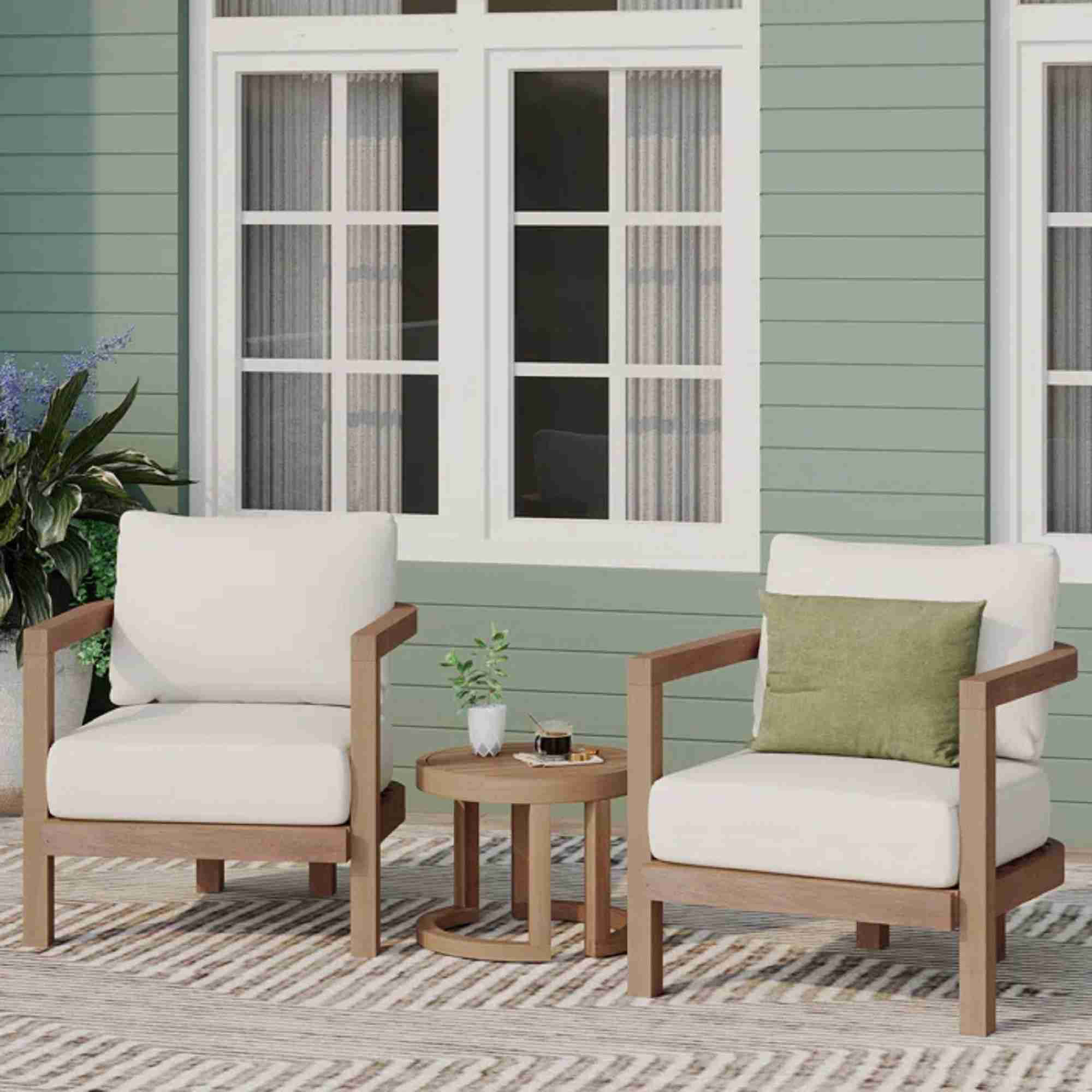 Latitude Run® Patio Set 3 Piece Acacia Wood Outdoor Furniture ...