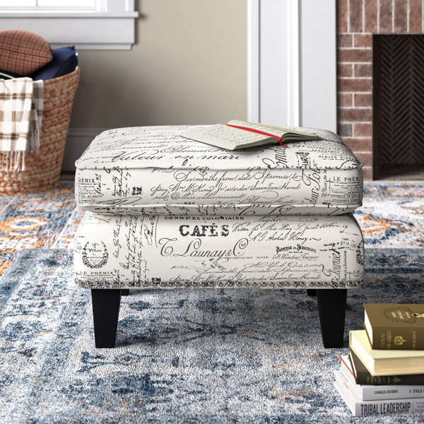 Three Posts Fircrest 26" Wide Rectangle Script Standard Ottoman ...