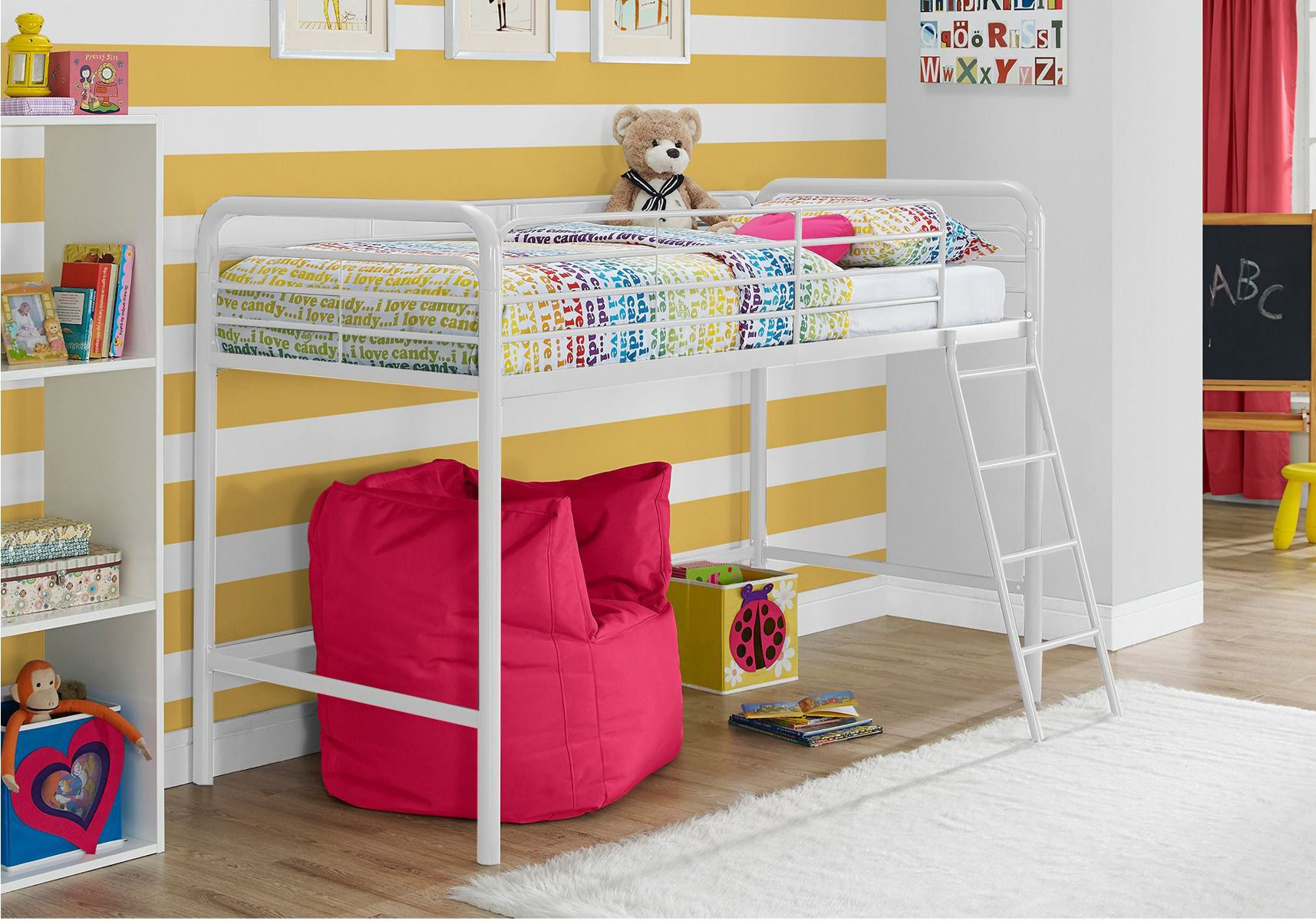 Mack + Milo Mcadory Single Metal Mid Sleeper Loft Bed Bed & Reviews ...