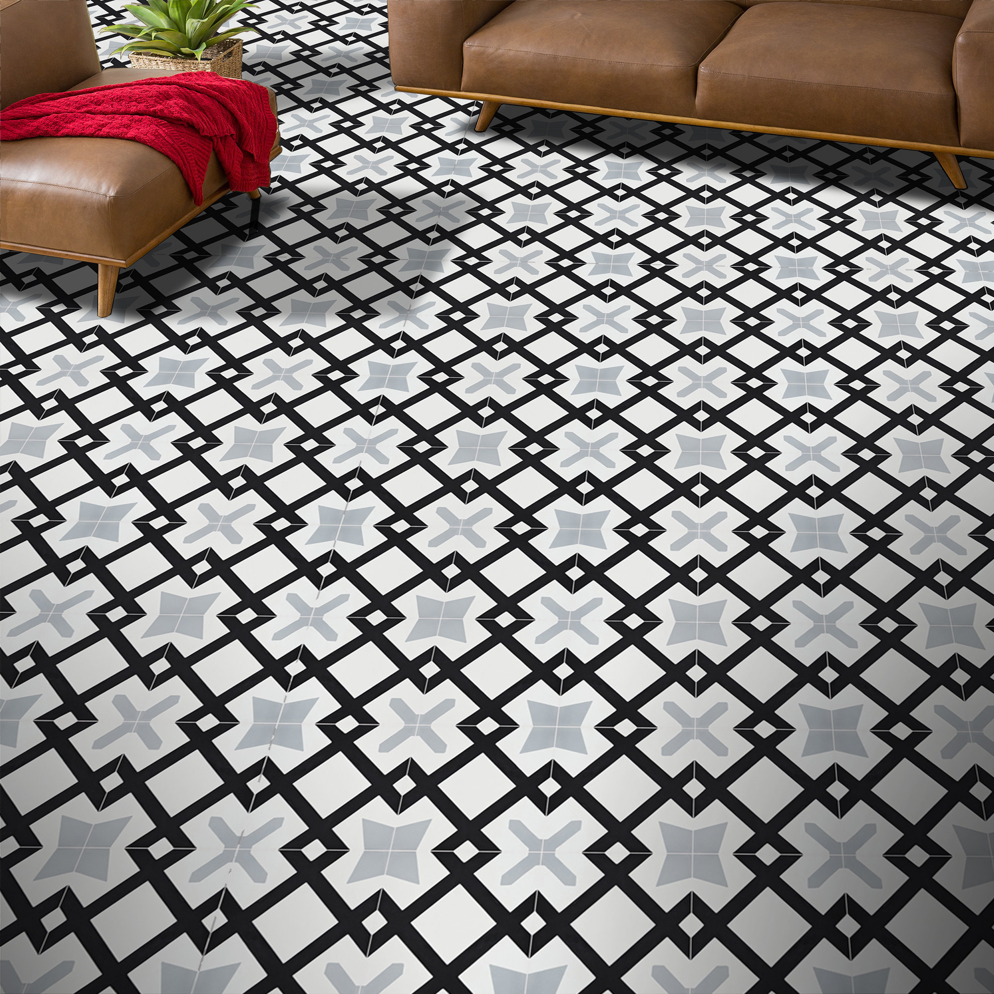 Moroccan Mosaic Tile House Berkane 8" x 8" Cement Patterned Wall ...