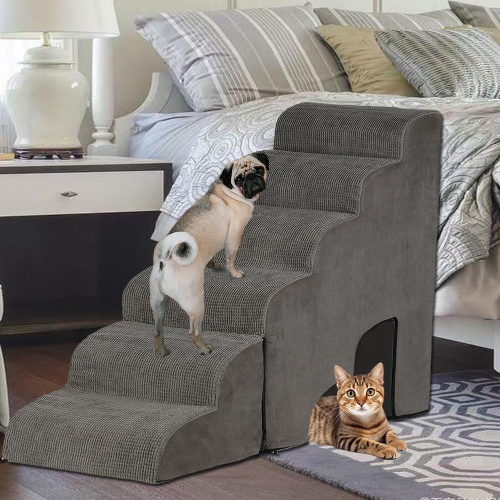 Tucker Murphy Pet™ Dog Stairs for High Beds 25-30 inches Tall, 6-Step ...