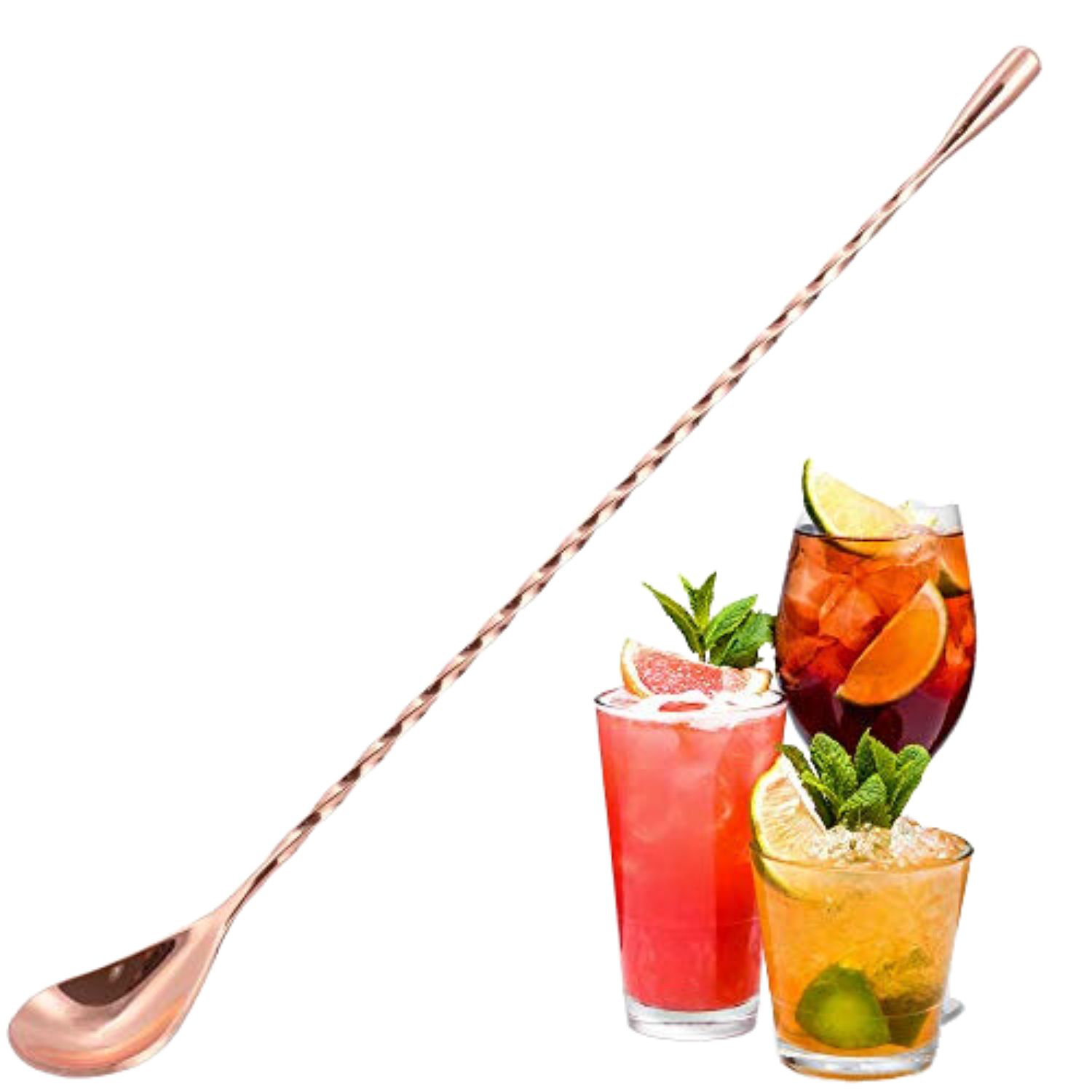 Zulay Kitchen Premium 12 Inch Stainless Steel Cocktail Spoon - Long ...