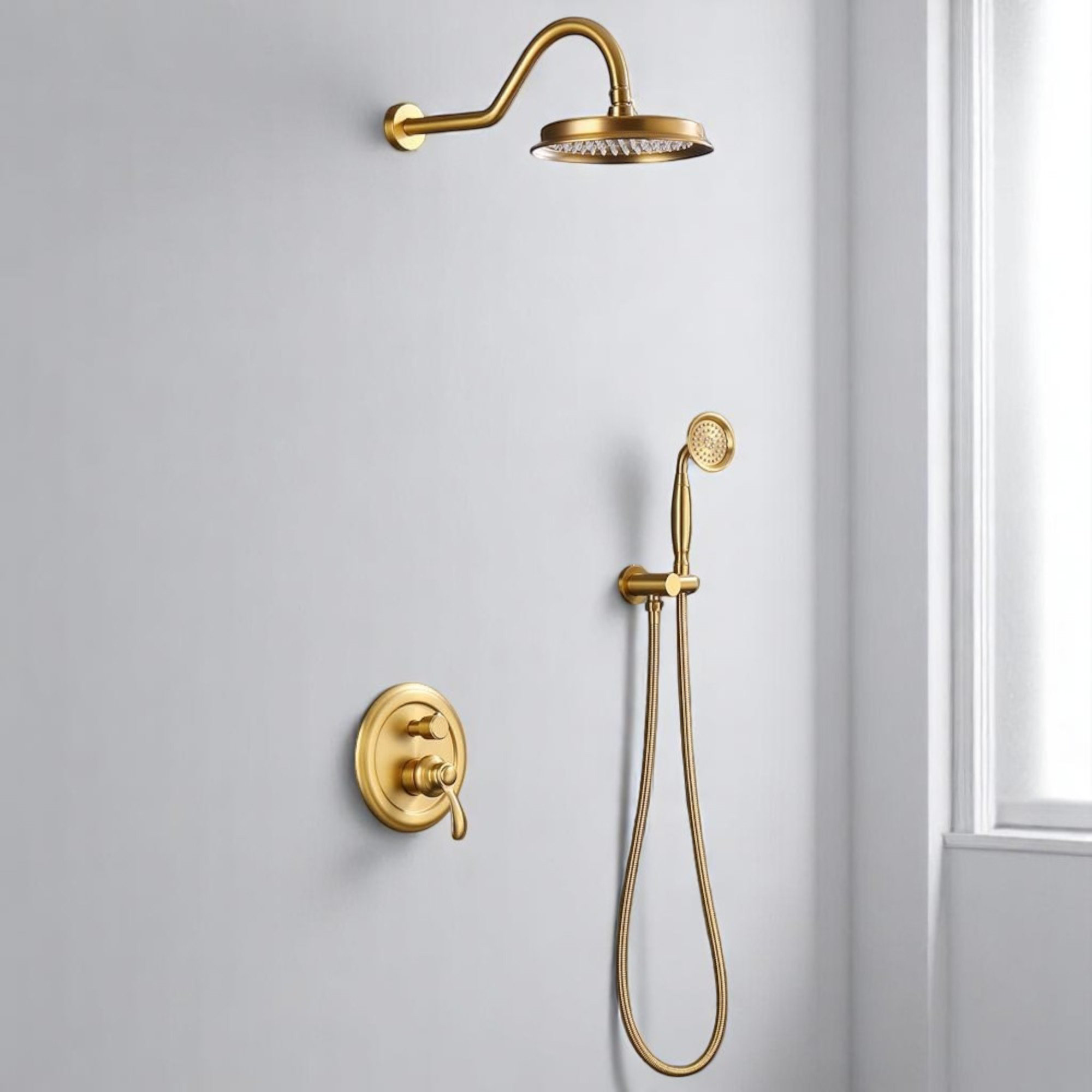 MonadLiving Retro Shower Faucet Set with Rough-In Valve with 9 Inches ...