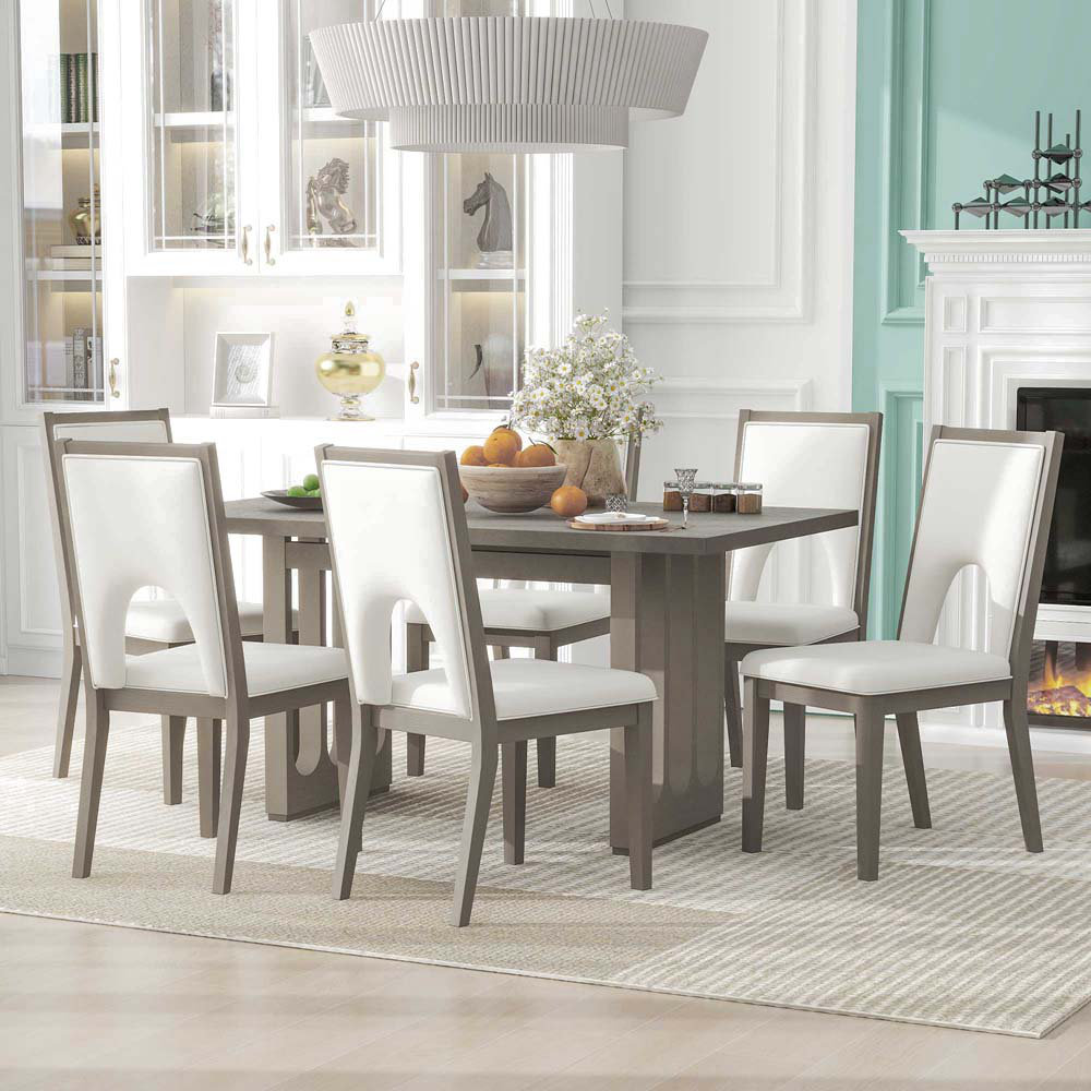 Latitude Run® Wood Dining Table Set, Farmhouse Rectangular Dining Table ...