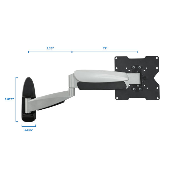 Mount-It Full Motion Height Adjustable TV Wall Mount Bracket with Black ...