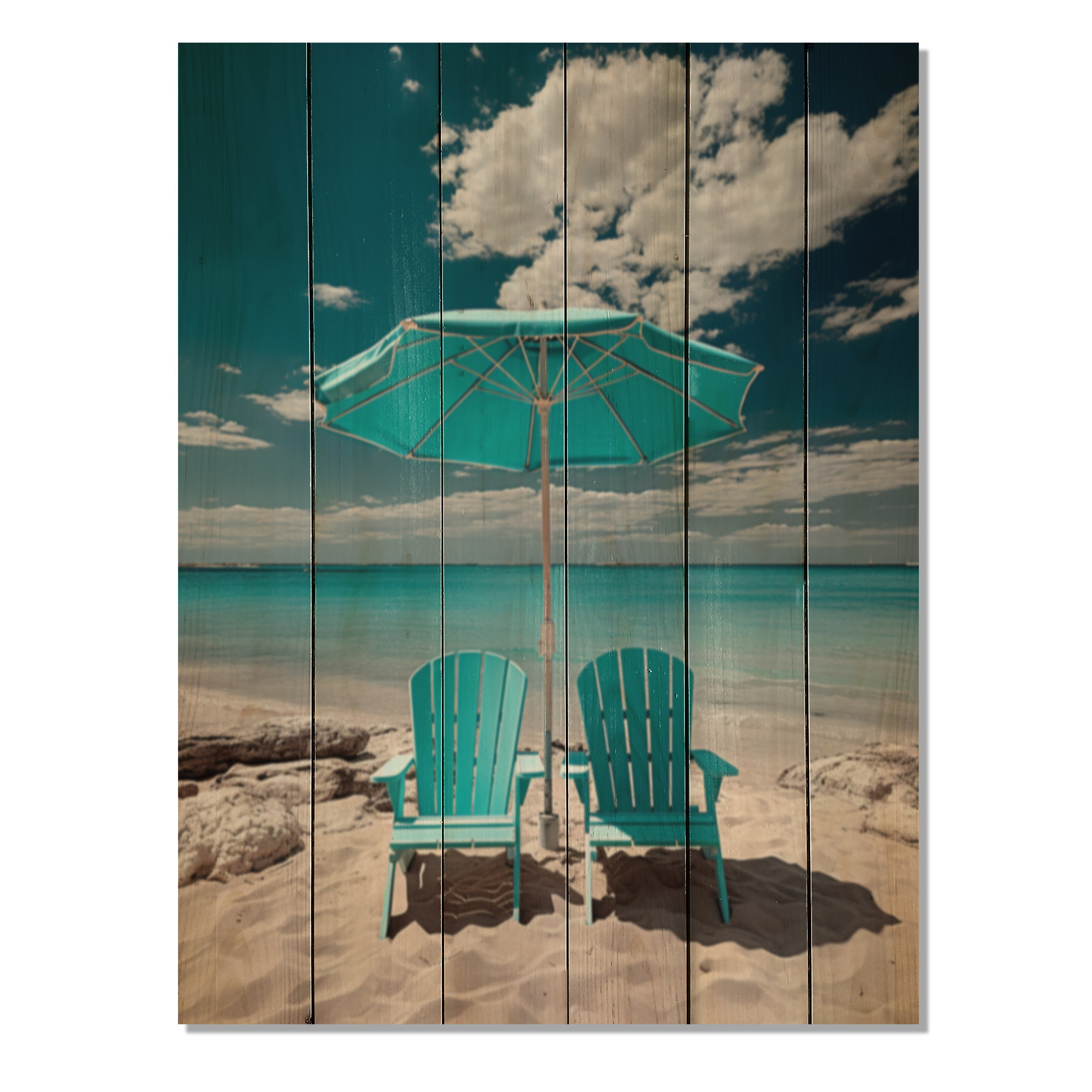 Dovecove Beach Sandy Escape Chairs - Nautical & Beach Print On Natural ...