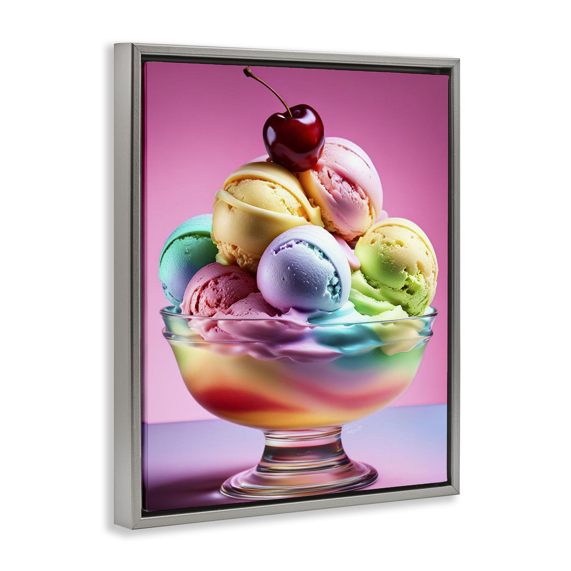Latitude Run® Rainbow Hued Sundae Dessert Floating Frame, design by ...