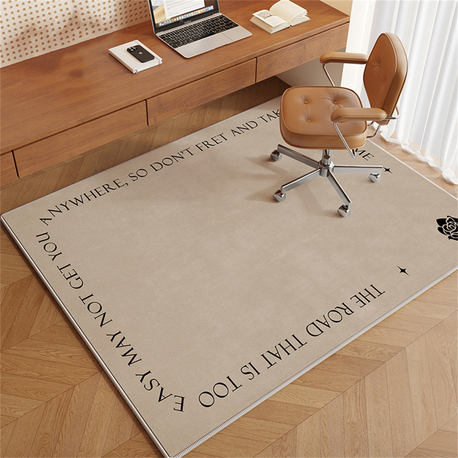 JINXI Study Room Carpet - Desk Chair Mat, High-End Bedroom Wood Floor ...