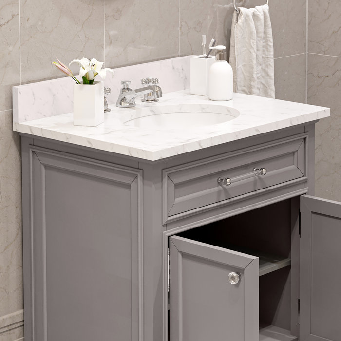Three Posts™ Goyette 30'' Single Bathroom Vanity with Marble Top ...