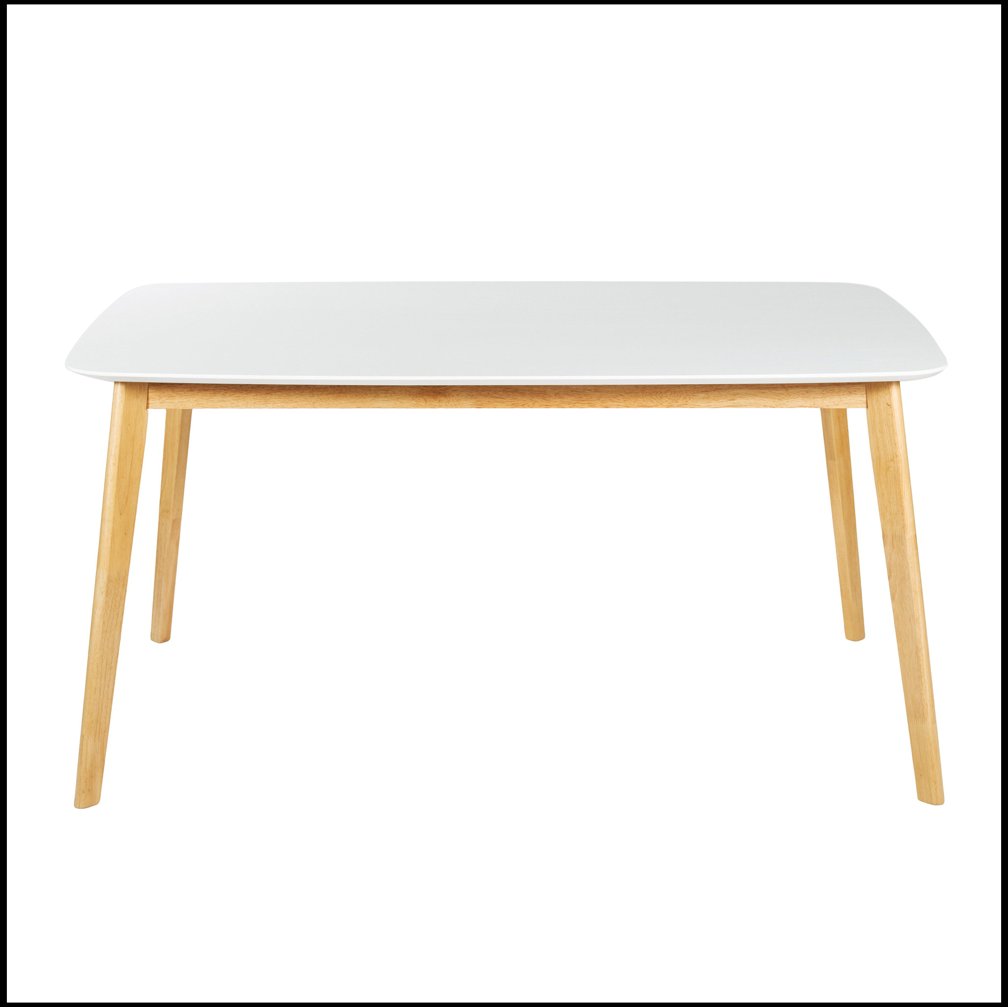 George Oliver DINING TABLE MID-CENTURY DESIGN RUBBERWOOD LEGS FAUX WOOD ...