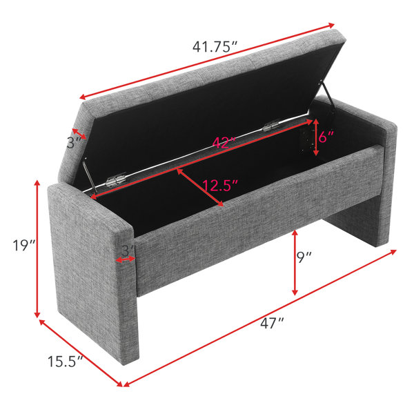 Latitude Run® Modern Rv Coffee Table Bench With Storage - Grey ...
