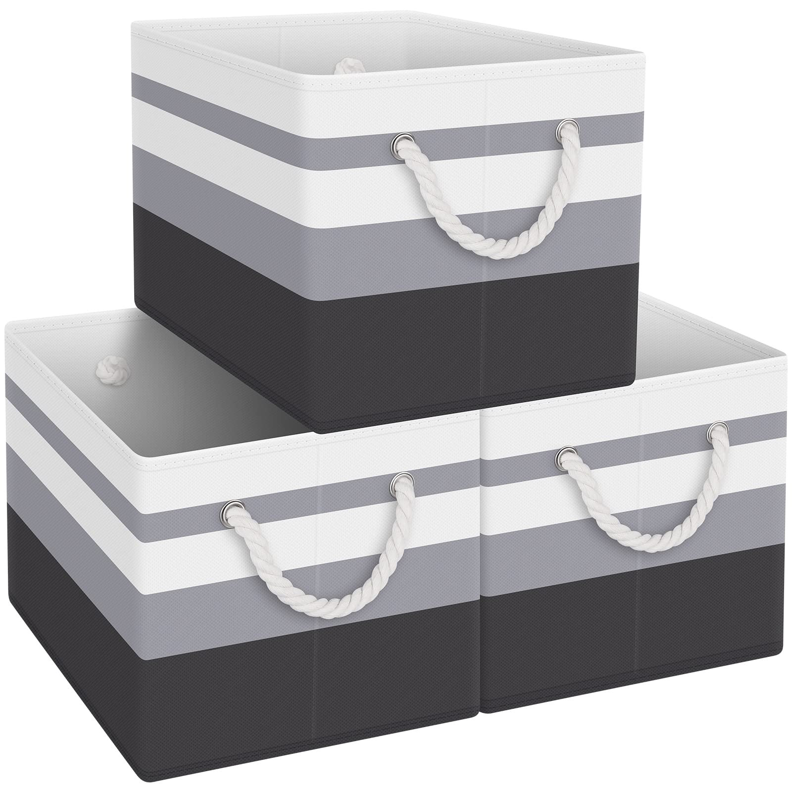 Gracie Oaks Foldable Storage Baskets, Large Storage Box With Rope ...