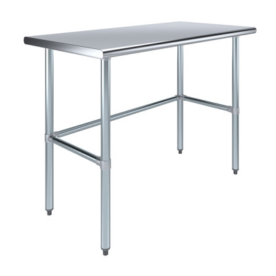 Amgood Stainless Steel Open Base Work Table with Wheels & Reviews | Wayfair