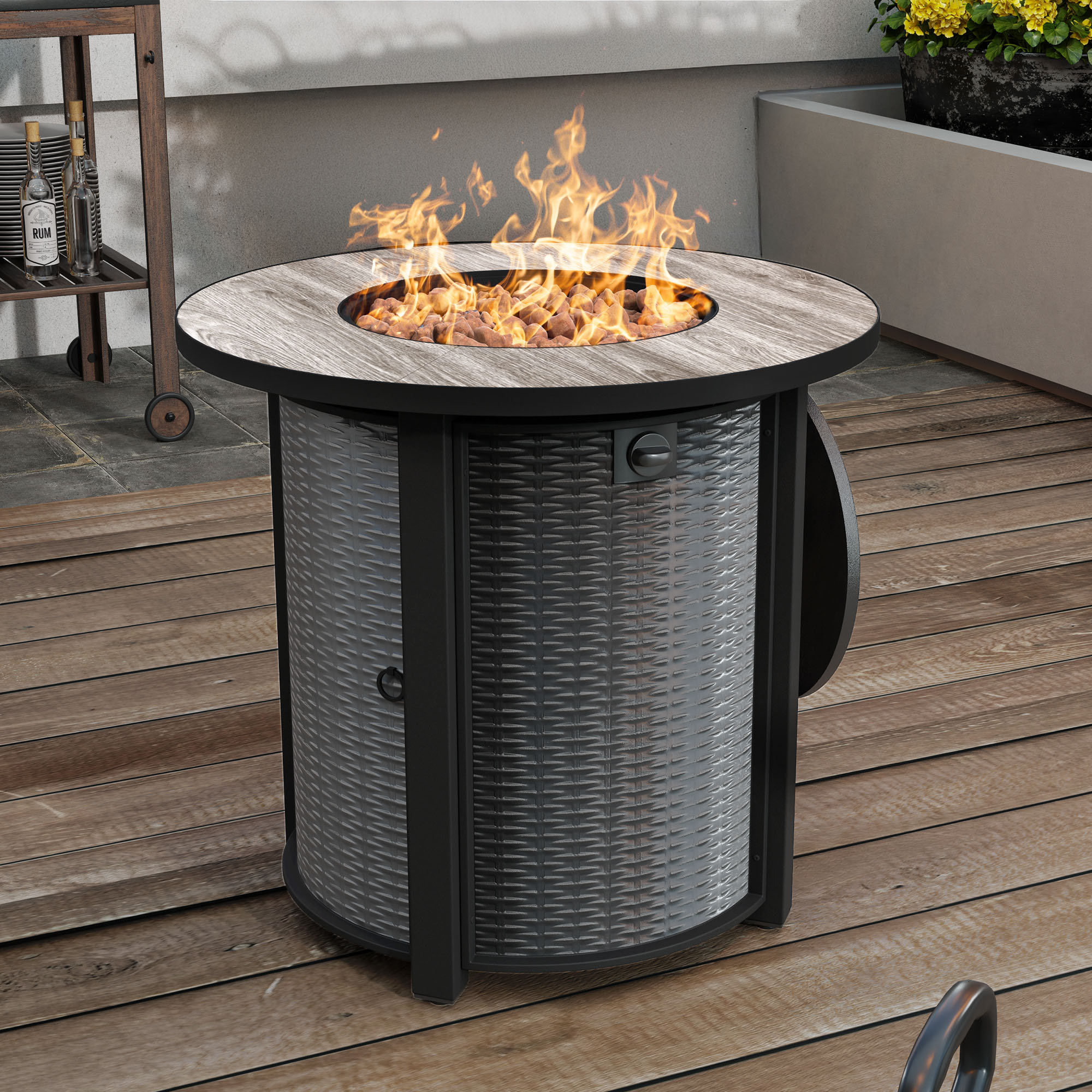 Latitude Run® Table ronde de 30 po pour foyer au gaz propane avec ...