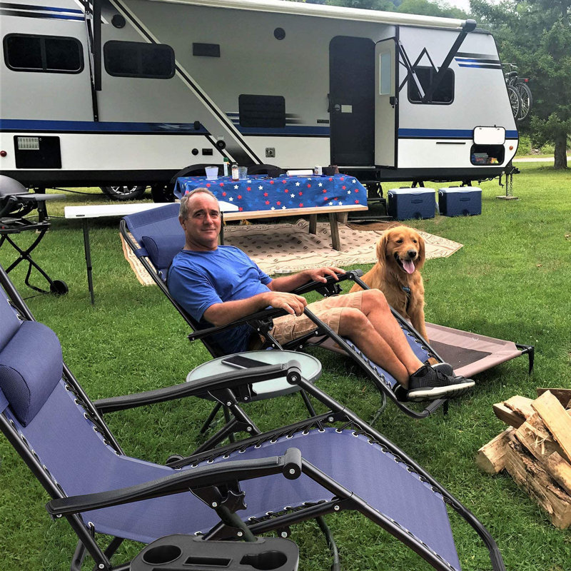 Red Barrel Studio® Kantzer Reclining Folding Zero Gravity Chair ...