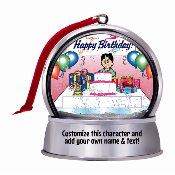 Printed Perfection Personalized Name That Toon Birthday Boy Snow Globe ...