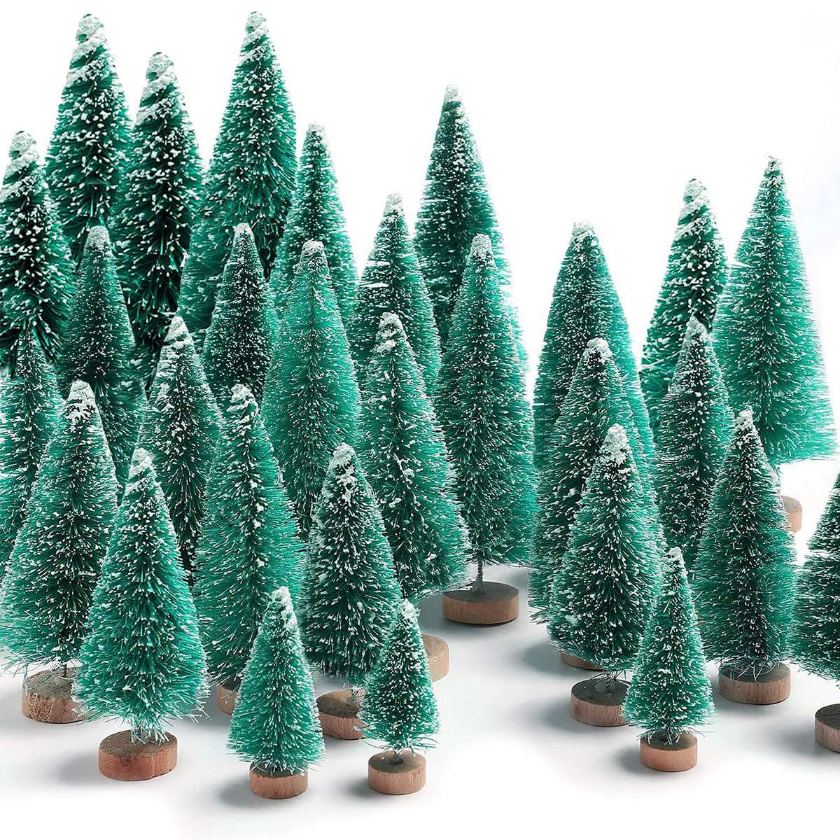 The Holiday Aisle® 25 Pcs Artificial Mini Christmas Trees Ornaments for ...