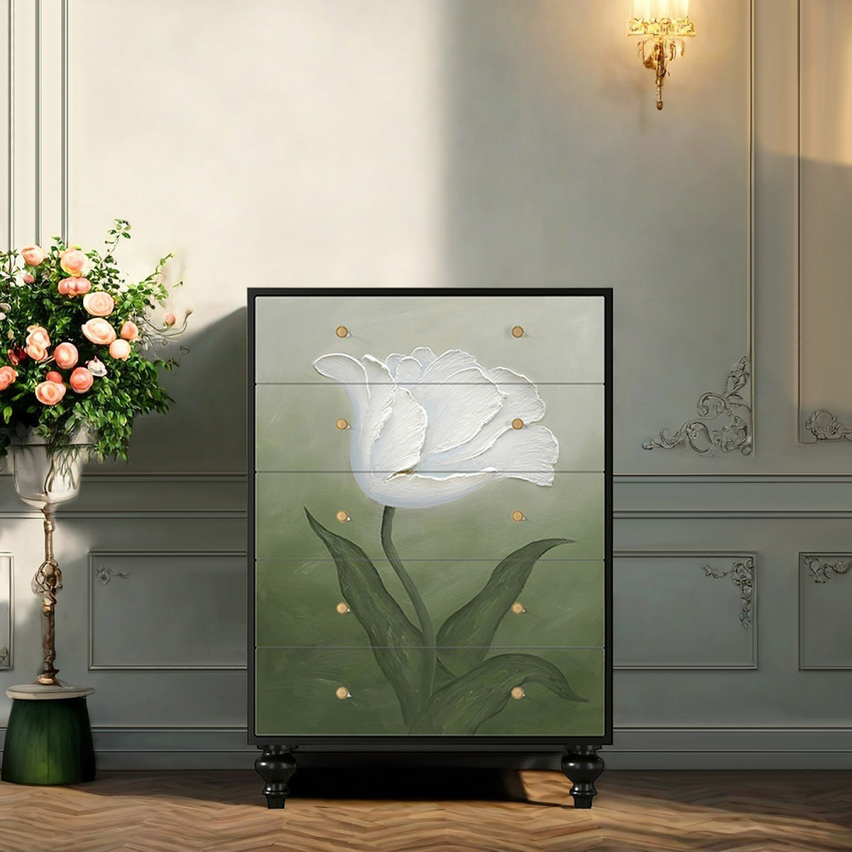 East Urban Home French cream style small freshness decor cabinet | Wayfair