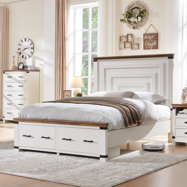 August Grove® Dazjah Farmhouse Platform Bed Frame With 54"W Tall ...