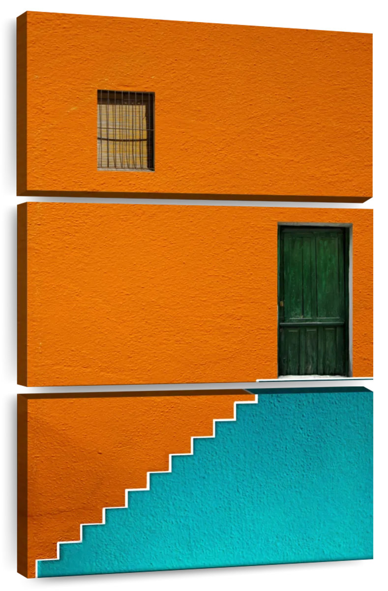 Ebern Designs Lilie Colorblock Minimalist Building | Wayfair