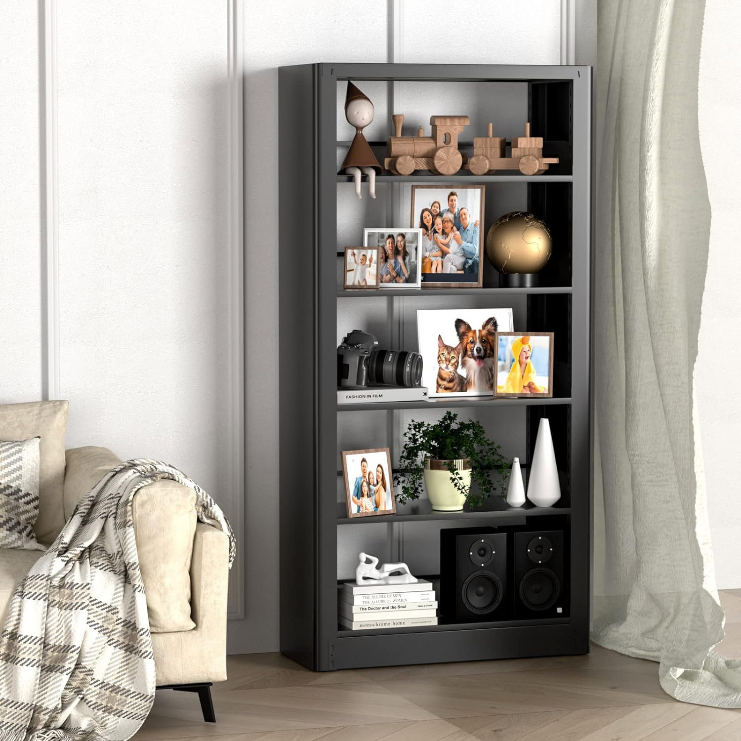 Latitude Run® Taviah 78.74" H x 39.4" W Solid Wood Standard Bookcase ...