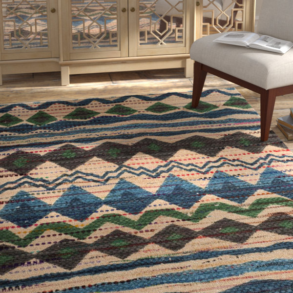 Dakota Fields Burrell Cedar Brook Hand Loomed Cotton Geometric Rug ...