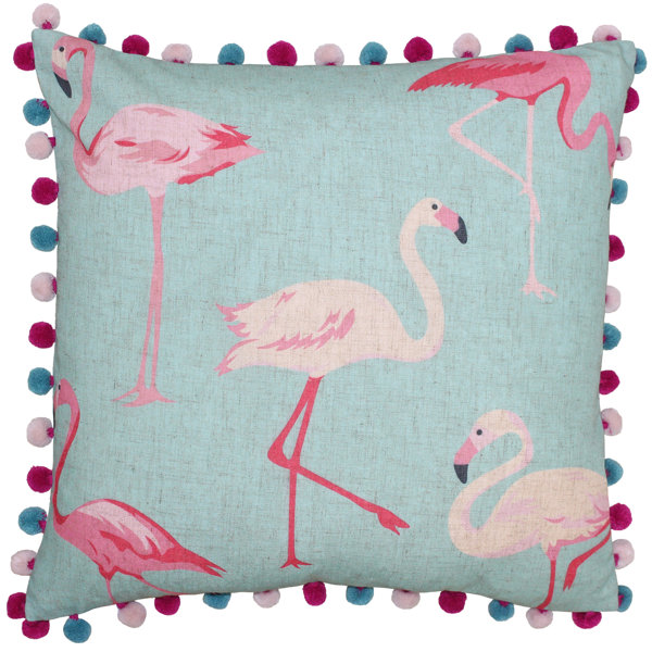 Bay Isle Home Alfreada Flamingo Square Scatter Cushion With Filling ...