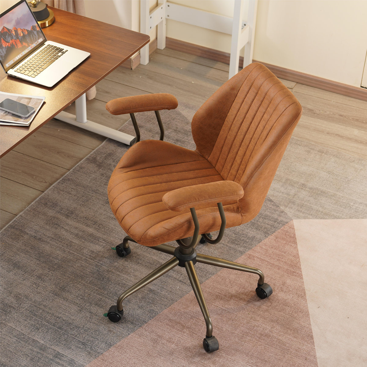 17 Stories Viola Ergonomic Suede Task Chair with Padded Arms & Reviews ...